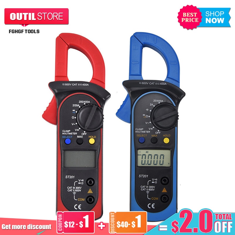 Automotive Digital Multimeter Clamp Meter Ammeter Transistor Tester ...
