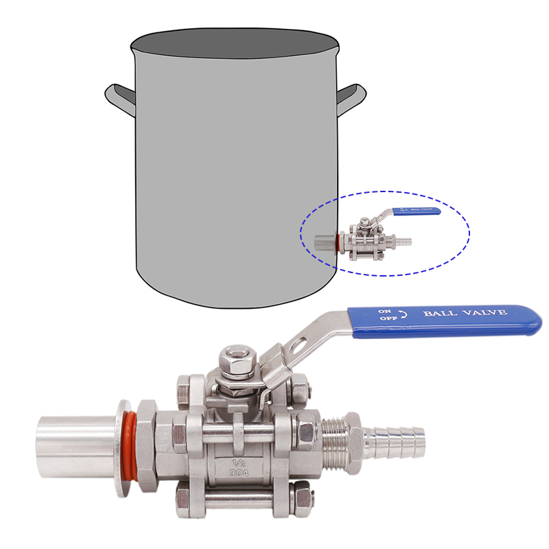 Weldless Kettle Valve Kit w/ 1/2" Barb, 3 Piece Ba... – Grandado