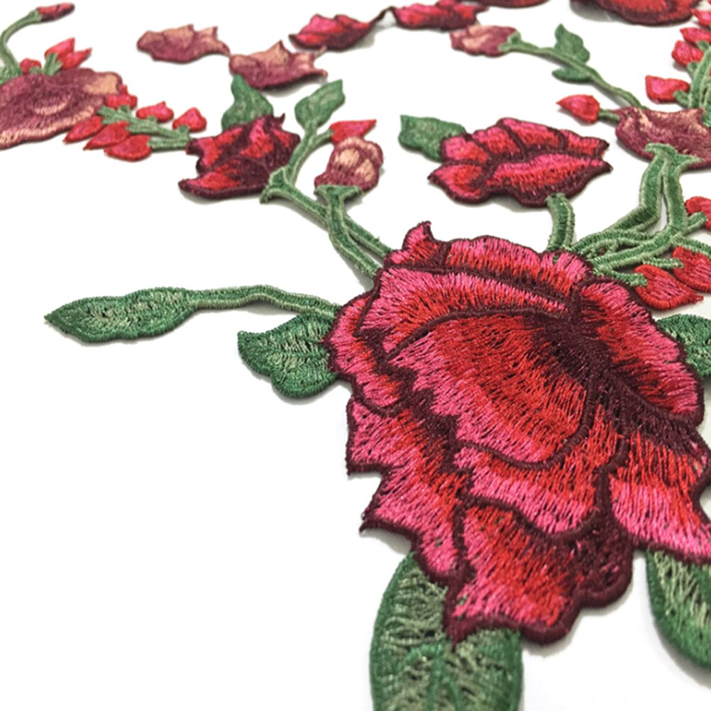 Diy 1pc rose blomst broderi sy på patch badges tøj... – Grandado
