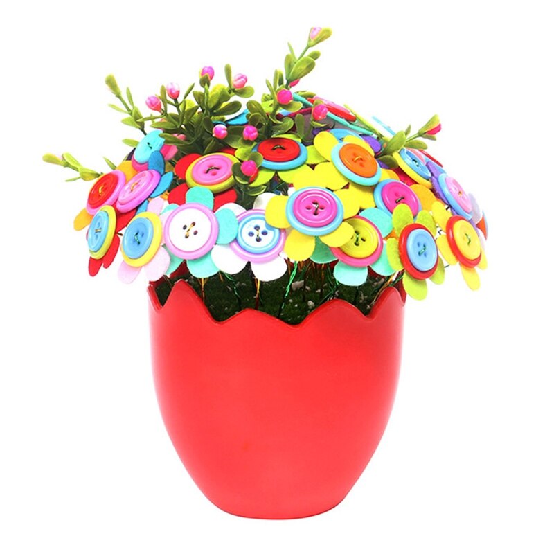 DIY Button Bouquet Crafting Material Flower Making... – Grandado