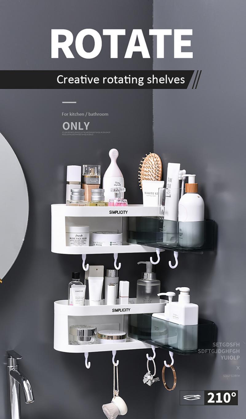 Rotating Bathroom Corner Shelf Bath Toilet Rotatin... – Grandado