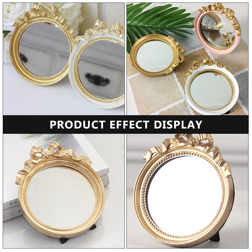 1Pc Resin Mirror Small Mirror Bowknot Mirror Round... – Grandado