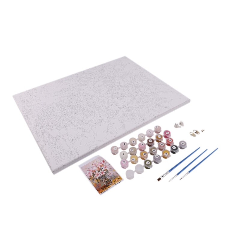 Flower Lily DIY Painting By Numbers Kits Oil Paint... – Vicedeal