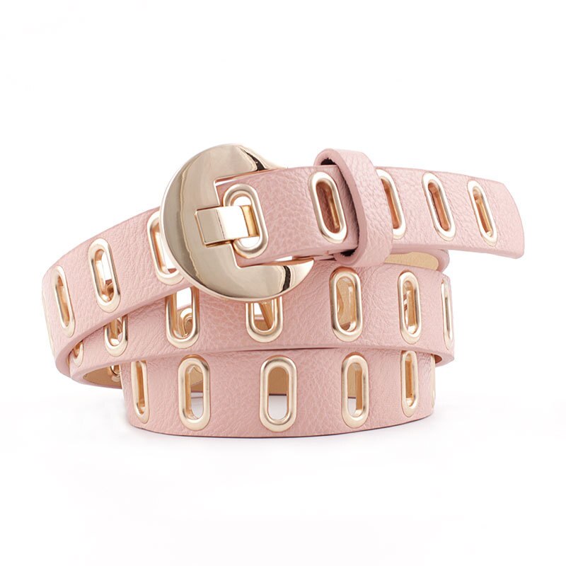 Punk Rock Zwart Bruin Roze Wit Brede Leren Riem Ta... – Grandado