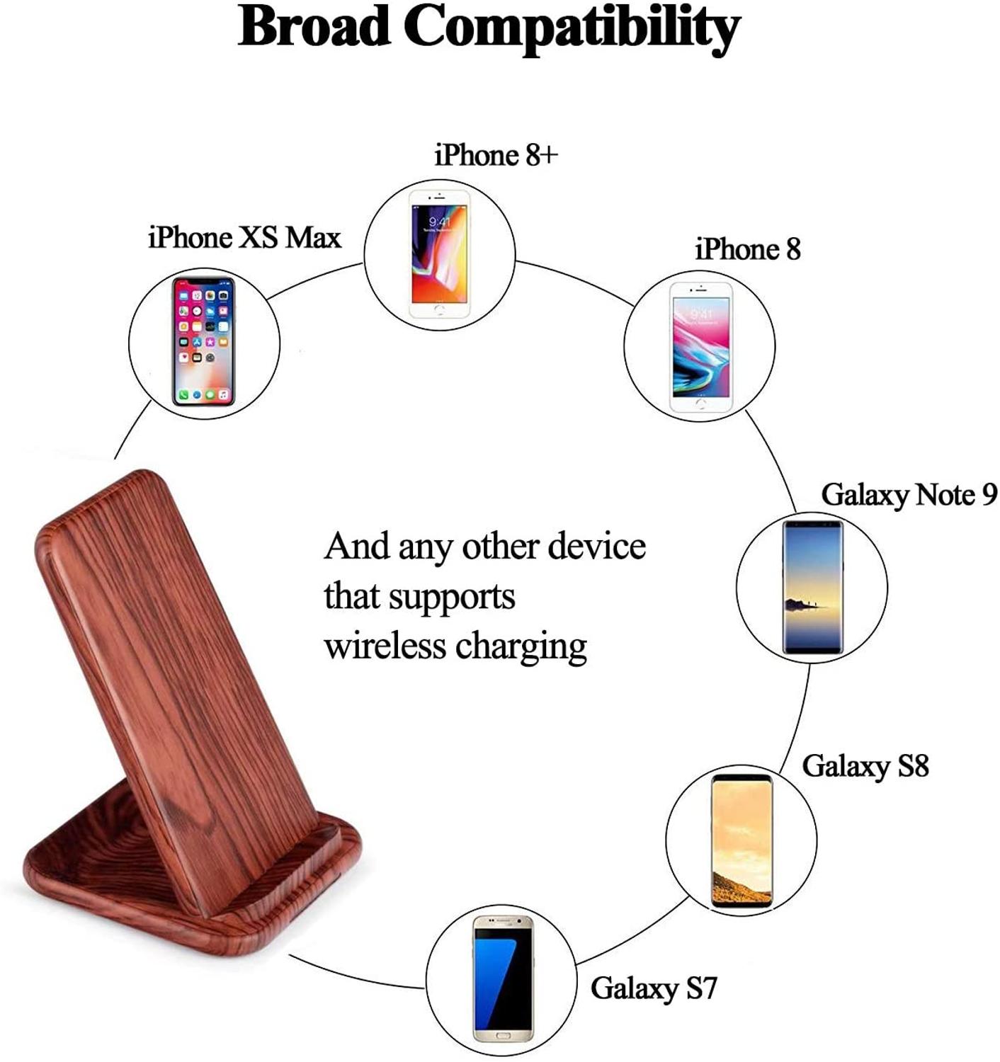 Wooden Wireless Charger Stand 10W for iPhone XR/XS... – Grandado