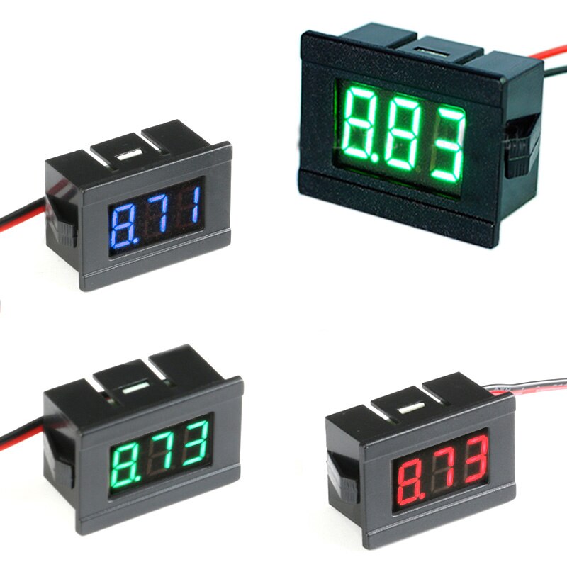 0.36in 4.5V to 30V DC Digital Voltmeter Voltage Panel Meter Red/Blue ...