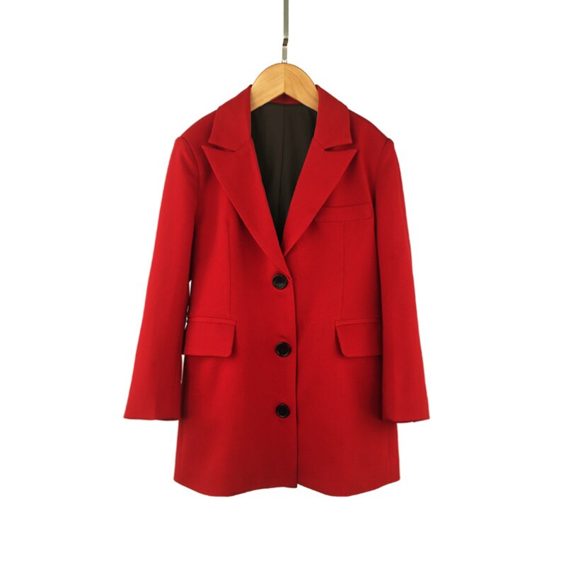 Spring Girls Red Blazer Long Sleeve Streetwear Jac... – Grandado