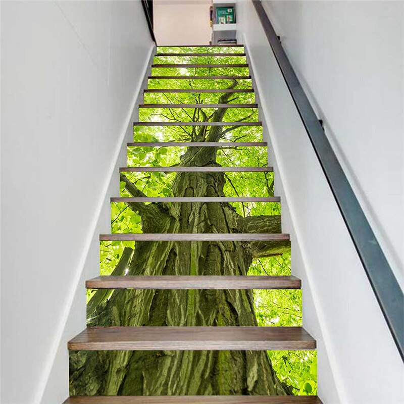 PVC wallpaper Big tree Green leaf summer landscape... – Grandado