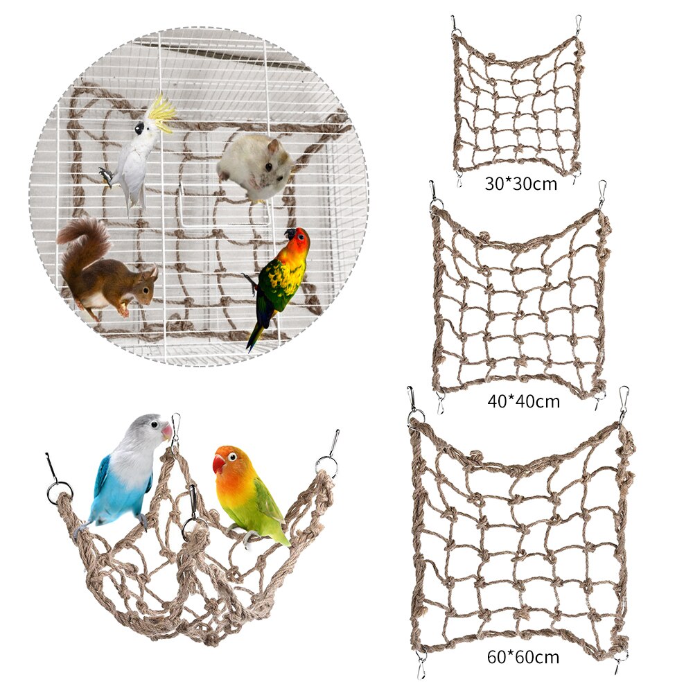 Pet Bird Climbing Net Bird Parrot Toys Hemp Rope T... – Grandado