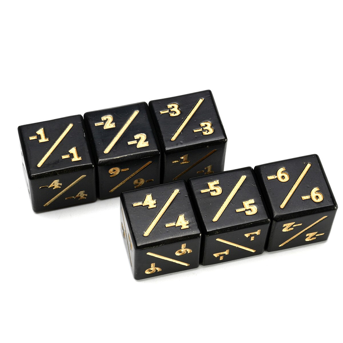 6pcs/Set Six-sided Counters +1/+1 Dice White Black... – Vicedeal