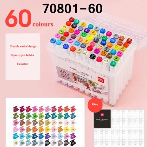 24-60 Stks/doos Deli 70801 Dubbele Side Kunstenaar... – Grandado