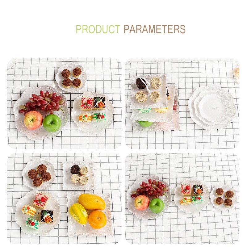 European Petal Plastic Fruit Tray Three-tier Snack... – Grandado