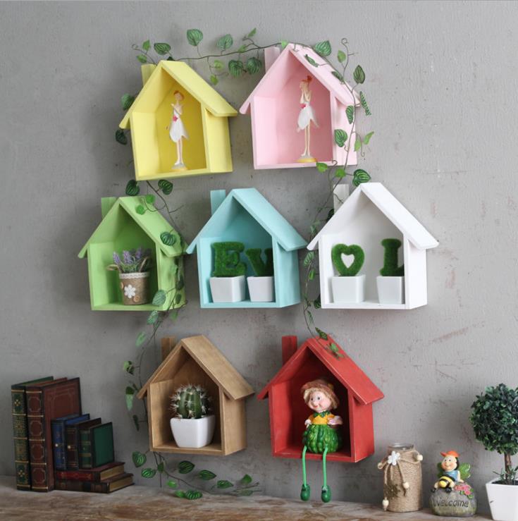 Creatieve Houten Muur Decor Retro Dorp Gekleurde K... – Grandado