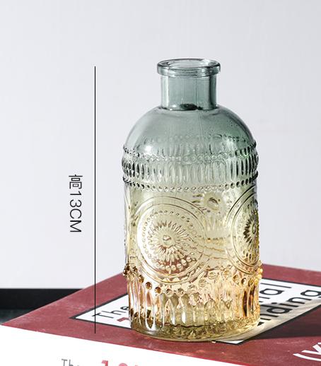 European Retro Embossed Transparent Glass Vase Art... – Grandado