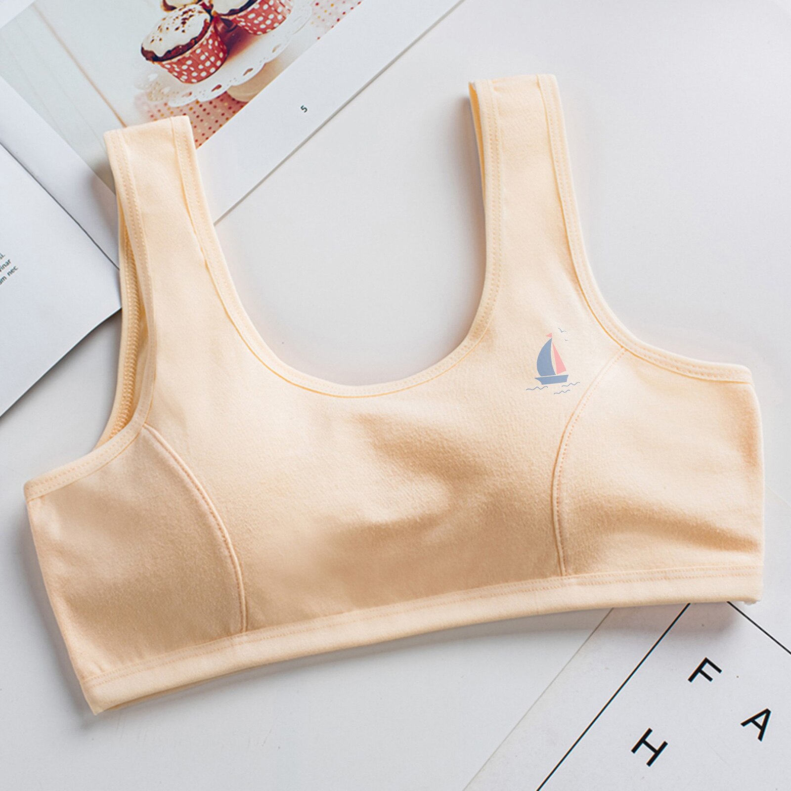 Little Girls Soft Sport Bra Cotton Spandex Small V... – Vicedeal