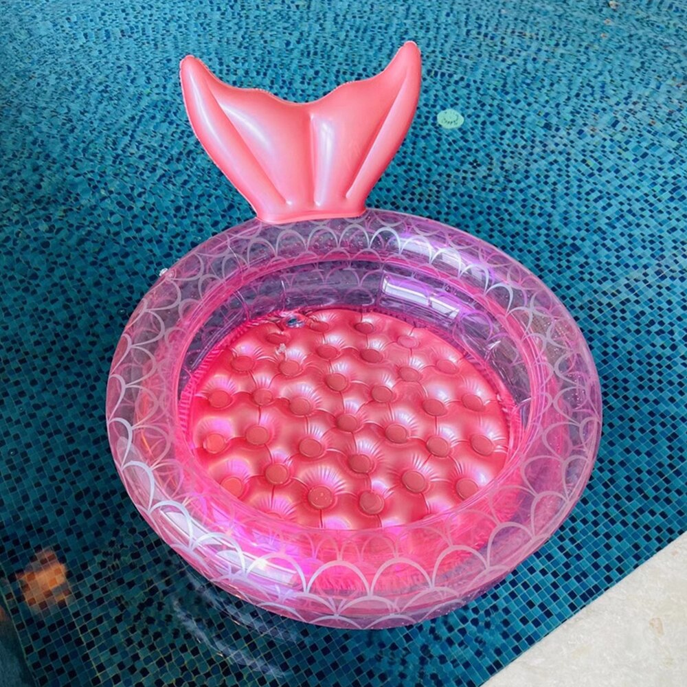 Pink lovely Mermaid shaped plastic inflatable swim... – Grandado