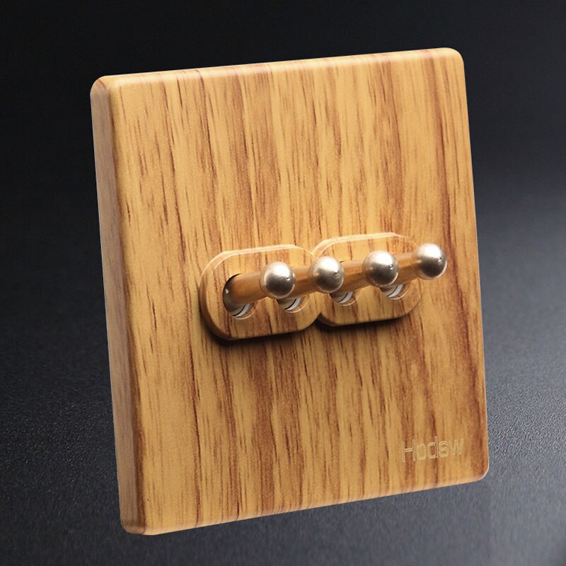 Wall Light Brass Toggle Switch Yellow Wood Grain 1... – Grandado