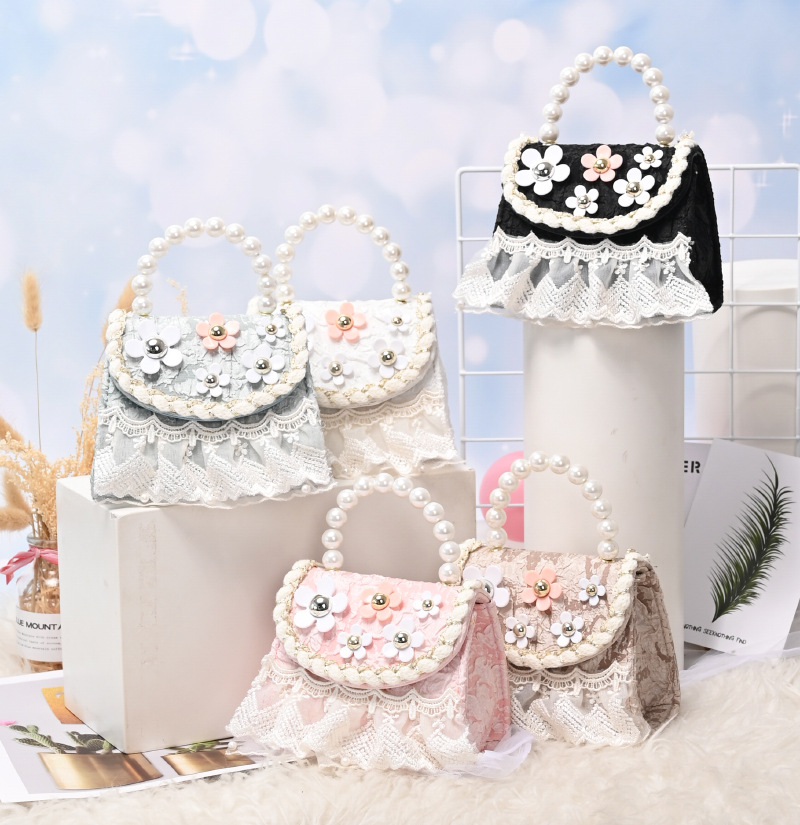 Parel Decoratie Dames Handtas Bloem Kant Bont Hand... – Grandado