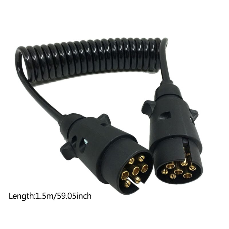 7 Pin Plastic Trailer Plug X2 w/curly extension Ca... – Grandado