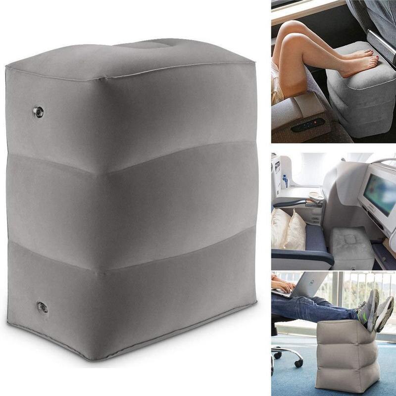3 Layers Inflatable Travel Foot Rest Pillow Airpla... – Vicedeal
