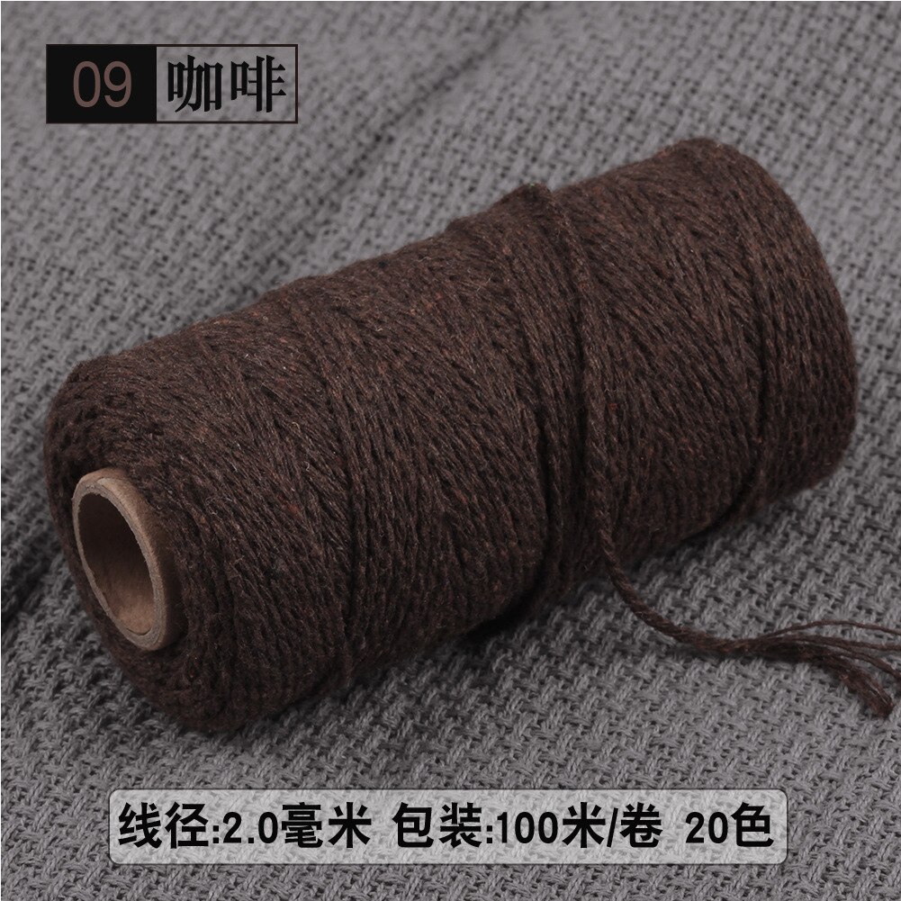 2mm Thick Cotton Cord Rope Thread Yarn Crochet Mac... – Grandado