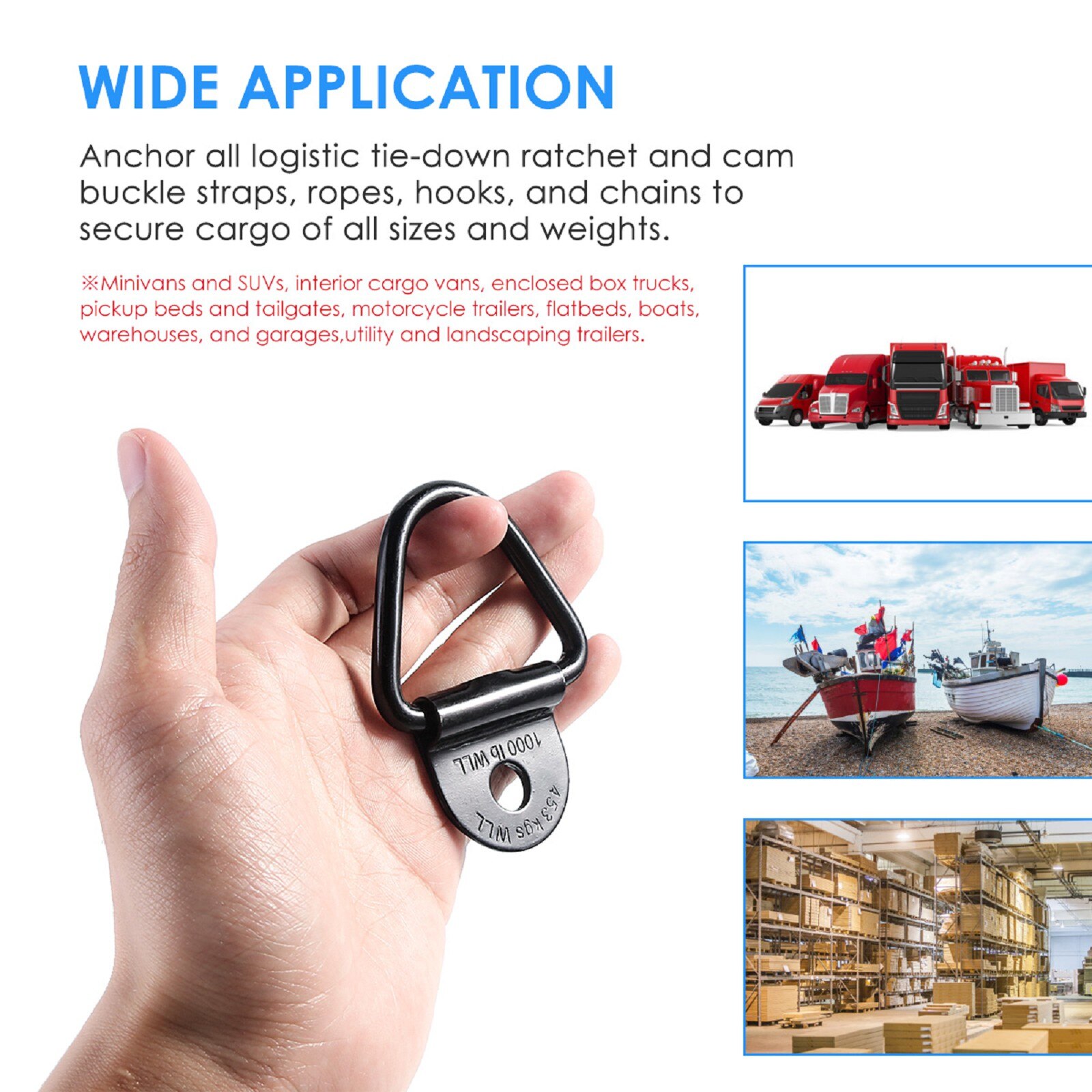 8Pcs Tie-Down Anchors 2" Diameter V-Ring Bolt... – Vicedeal