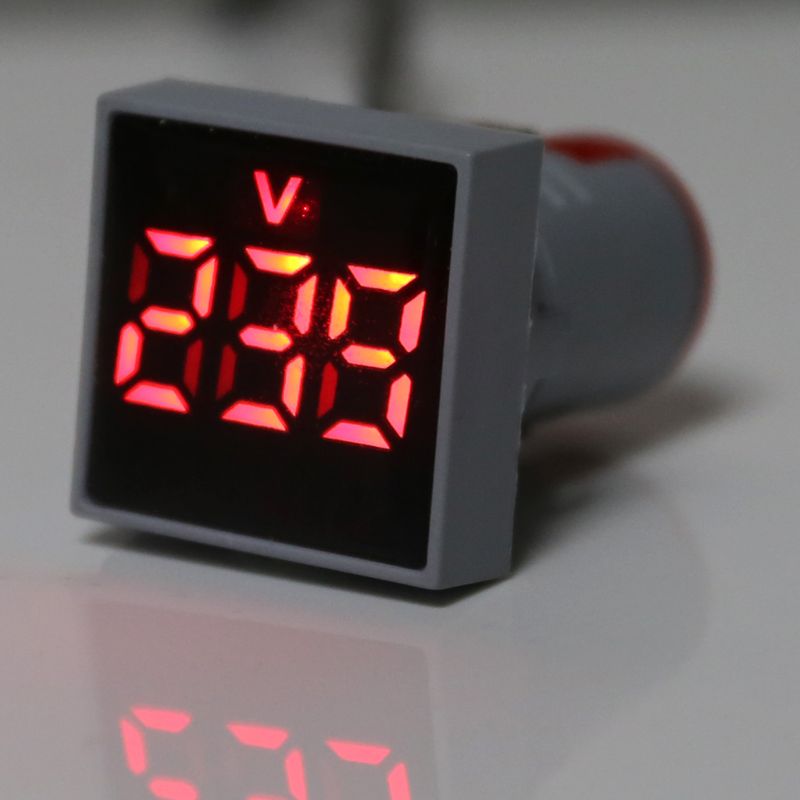 Square Voltmeter AC 20-500V Volt Meter Panel LED D... – Grandado