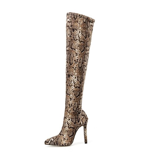 Women Over The Knee Boots Autumn Snake Pattern Hig... – Vicedeal
