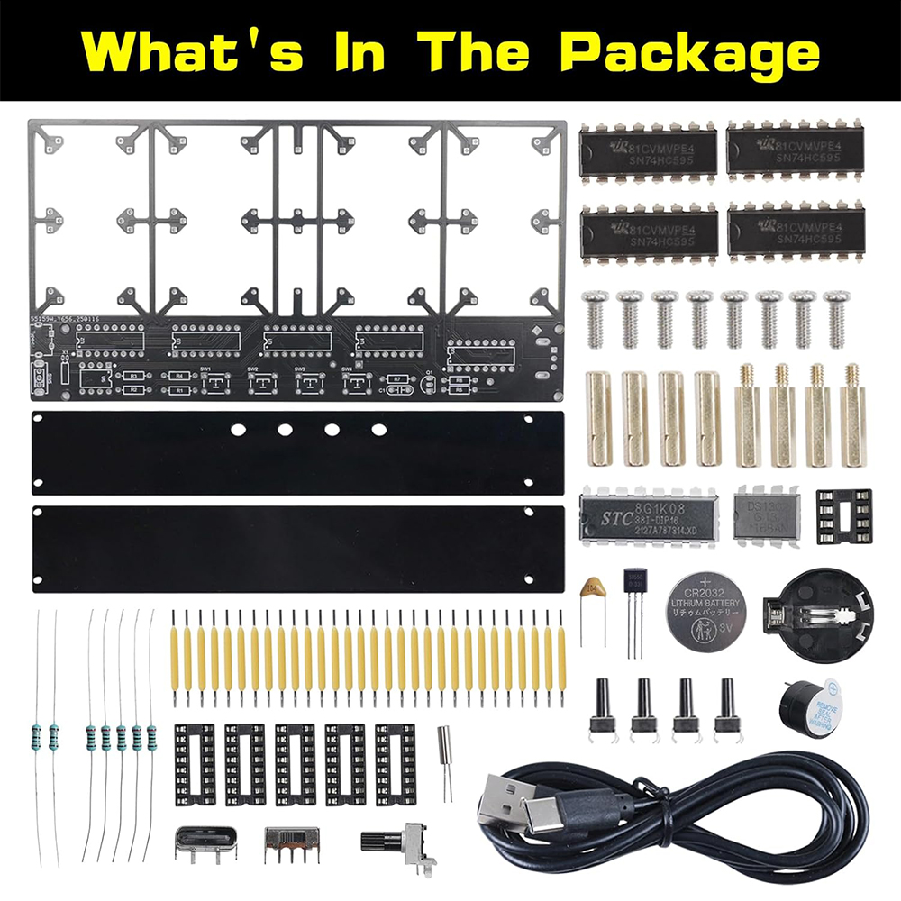 DIY Soldering Practice Kit 4-Bit Digital Alarm Clo... – Grandado