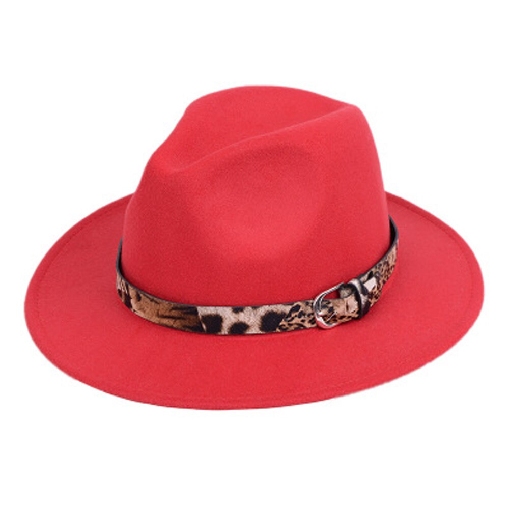 Newest Women Ladies Wool Felt Fedora Hat Leopard P... – Grandado