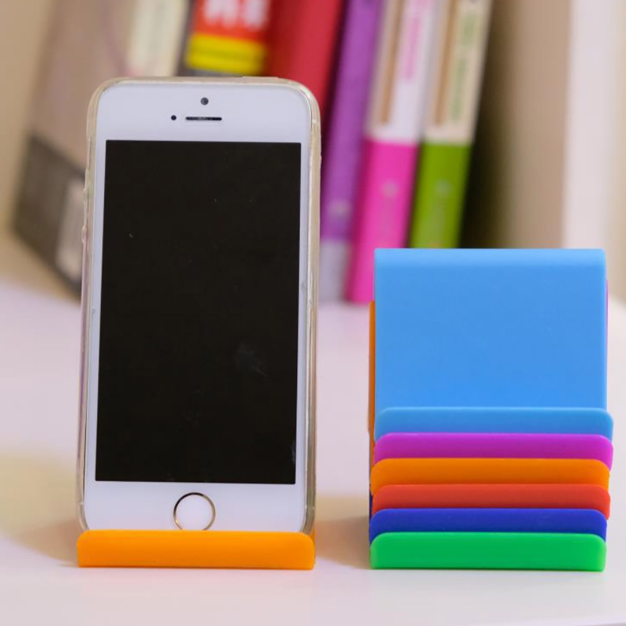 Cute office desk set Colorful compact phone stand ... – Grandado