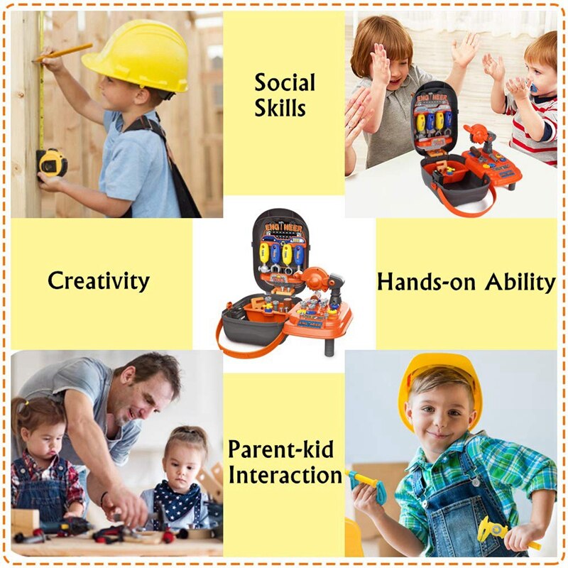 Kids Engineer Workshop Pretend Playset Constructio... – Grandado