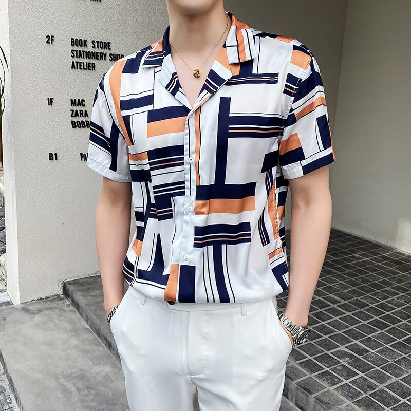 Mannen Kleding Digital Print Shirt Mannen Turn Dow... – Grandado