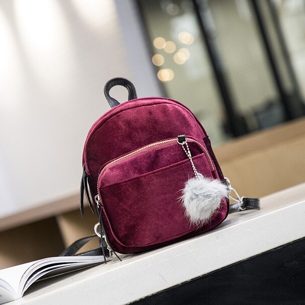 Trend Gold Velvet Women Mini Backpack Girl Simple ... – Grandado