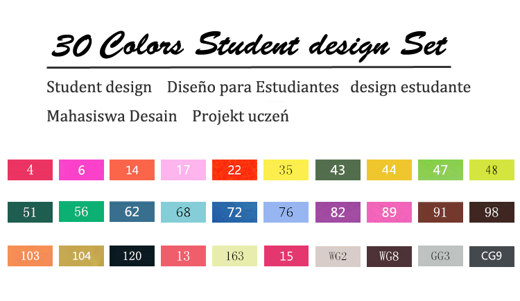 TouchFIVE 30/40/60/80/168 Color Art Markers Set Du... – Grandado