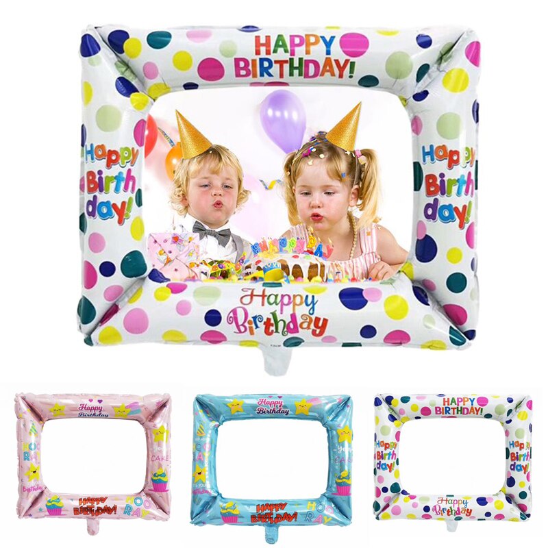 Happy Birthday Foil Balloon Photo Frame Photo Boot... – Grandado