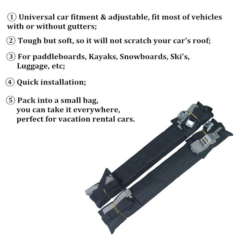 Universal Car Soft Roof Rack Luggage Carrier Surfb... – Grandado