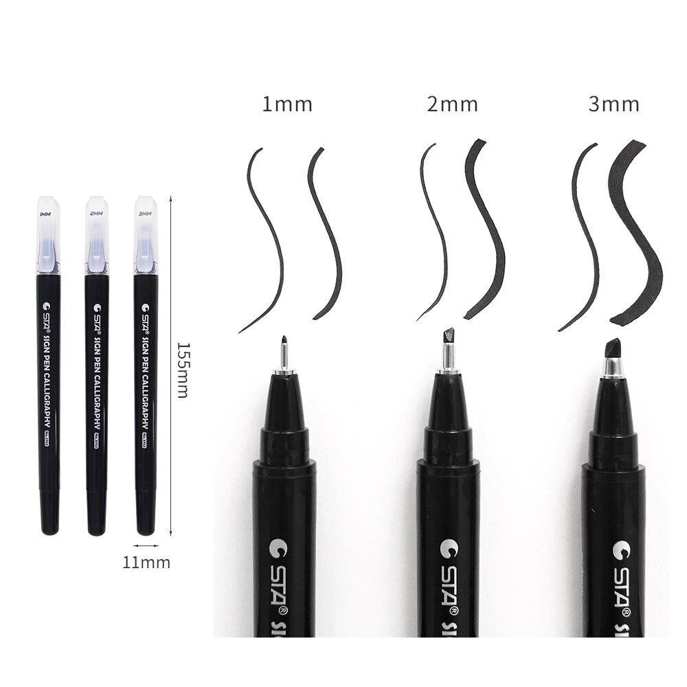 Bolígrafo de 3 piezas para caligrafía, Punta oblic... – Grandado