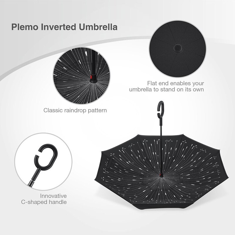 Reverse Inverted Umbrella Double Layer Self Stand ... – Vicedeal