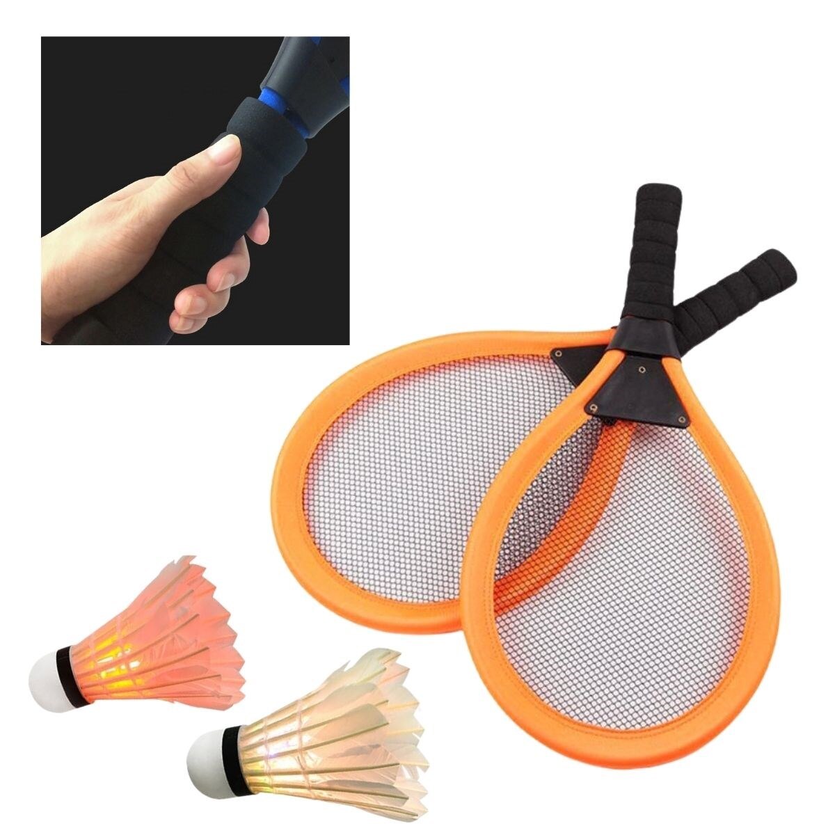 2 Pcs Badminton Racquet Portable Shuttlecocks Incl... – Grandado