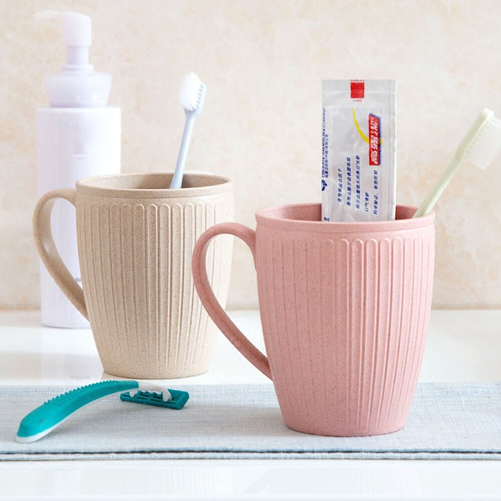 Bathroom supplies Mug Tumblers Cup Wheat Straw Mat... – Grandado