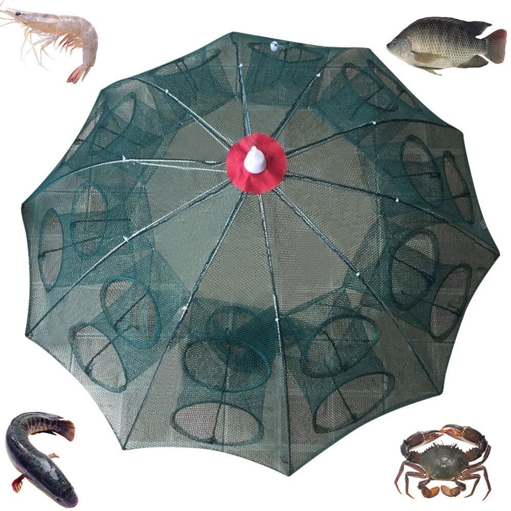 4-20 Holes Automatic Fishing Net Shrimp Cage Nylon... – Grandado