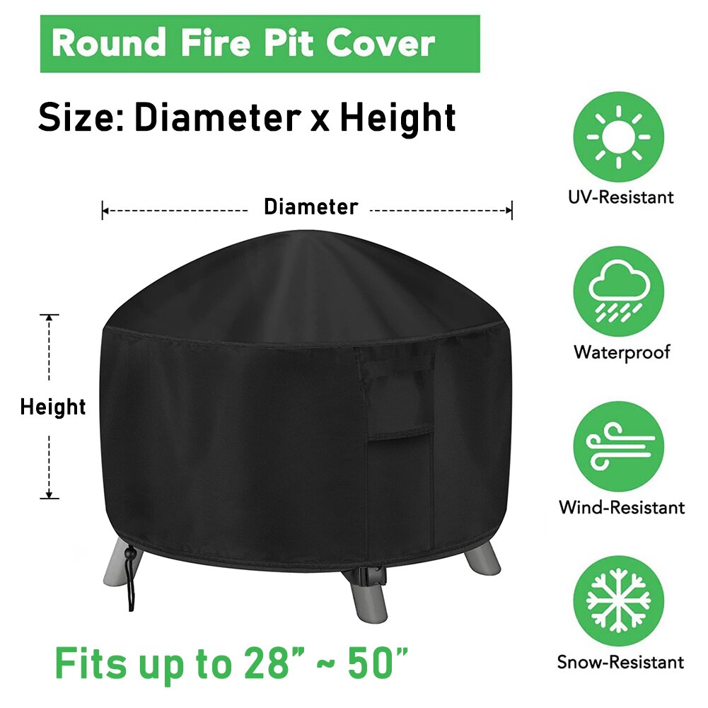 600D Patio Waterproof Fire Pit Cover BBQ Grill Cov... – Vicedeal