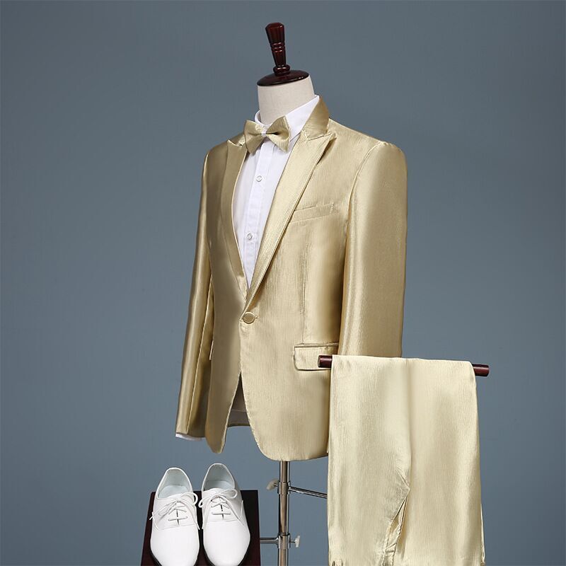 Men Fashionable 2 Sets Stage Singer Suits Wedding ... – Grandado