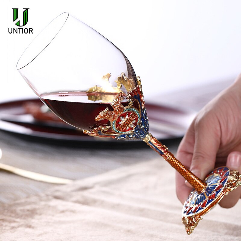 Untior Creatief Emaille Kleur Kristal Rode Wijn Gl... – Vicedeal