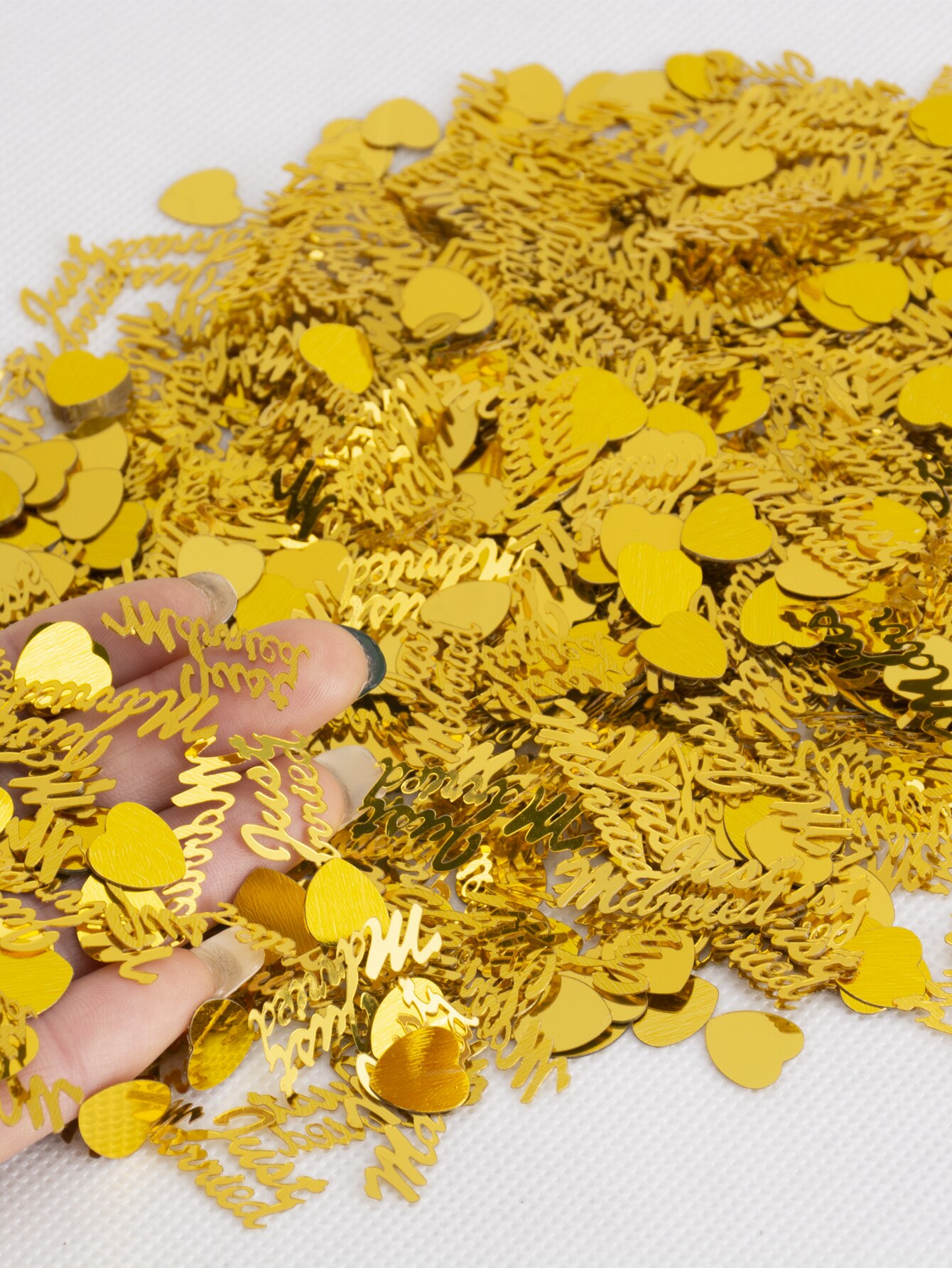 Just Married Confetti Wedding Decoration Heart Par... – Grandado