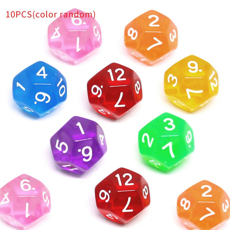 10PCS 12-sided Color Acrylic Dice for Young kids p... – Vicedeal