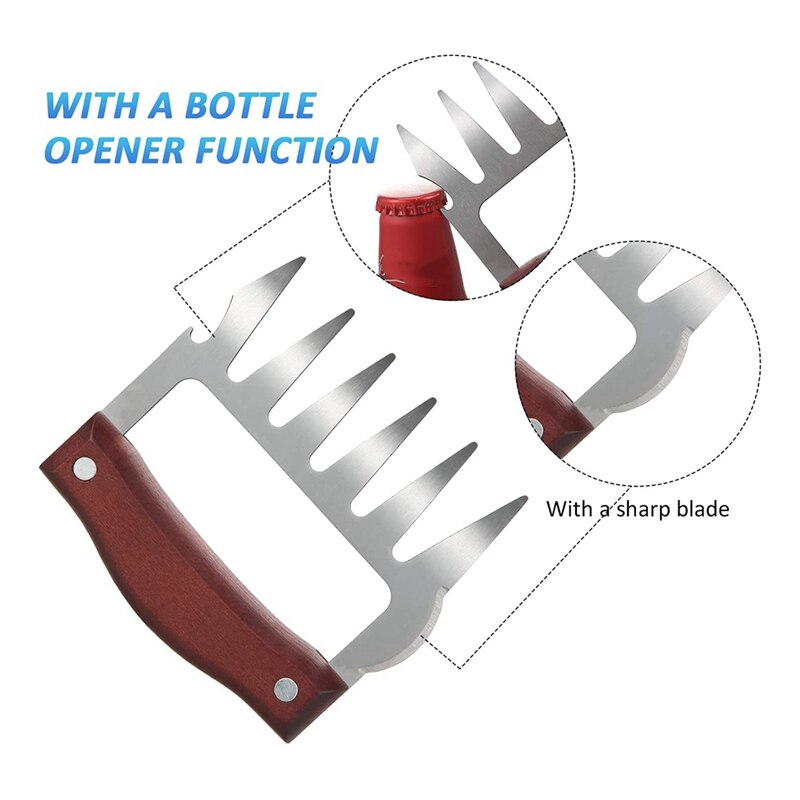 4 Pcs Barbecue Shredded Pork Bear Claw Shredded Po... – Grandado