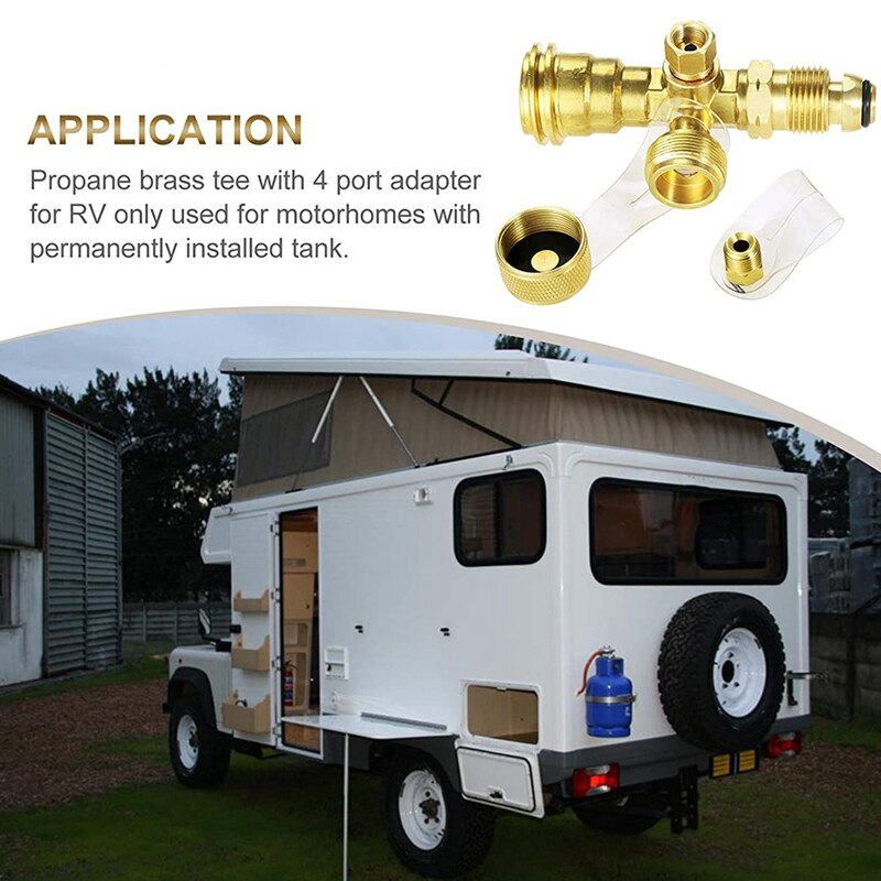 4 Port Propane Tee Adapter, Propane Cylinder Brass... – Vicedeal