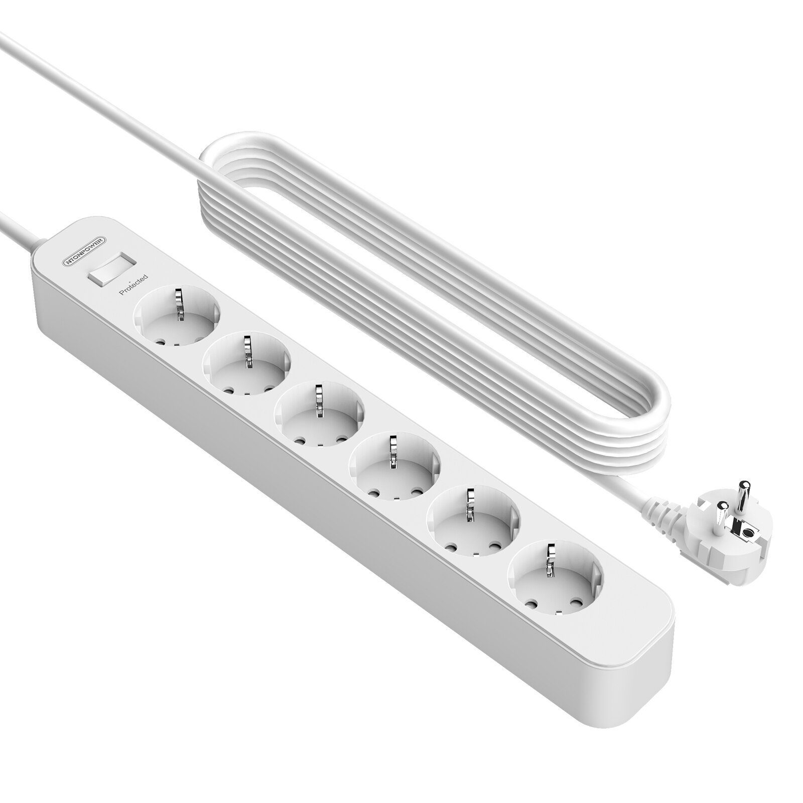 NTONPOWER Wall Mountable Power Strip, 5M Extension... – Grandado